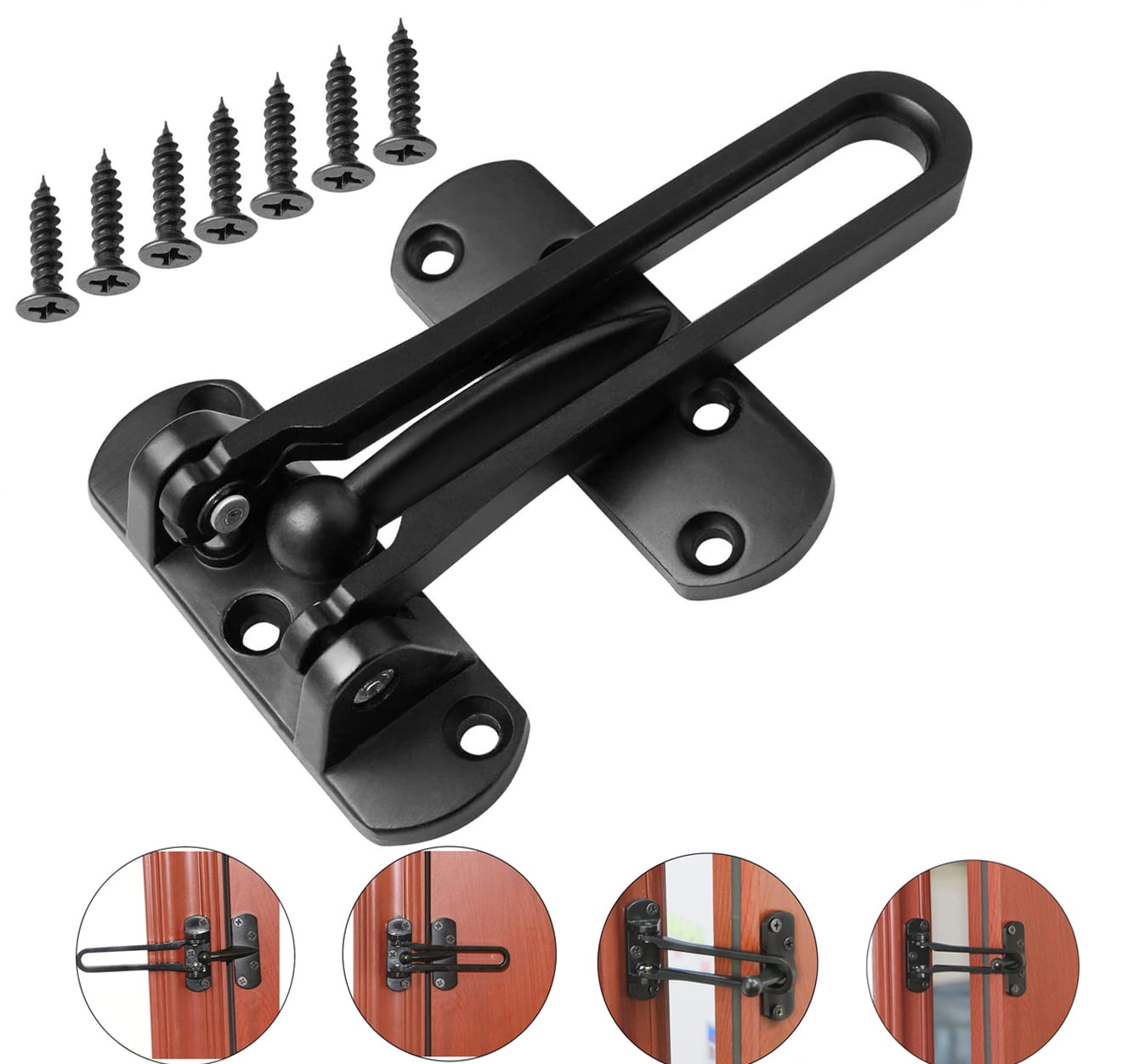 JUNWELL Home Security Door Lock Latches Swing Bar Door Lock Thickened ...