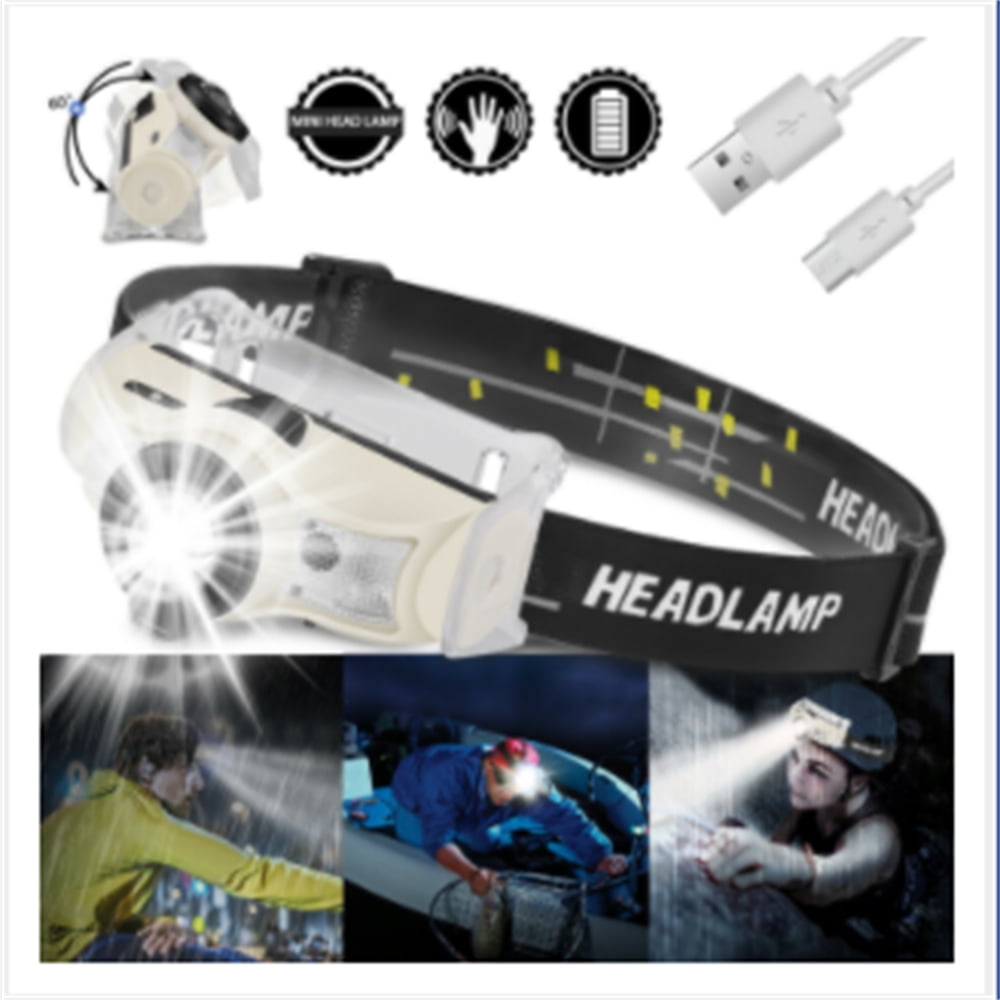 JUNWELL LED Headlamp Rechargeable USB Flashlights, 250 Lumens Head Lamp ...