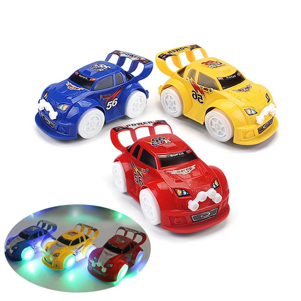 JUNWELL LED Light Car Toys, Universal Rotation Wheels Electronics ...