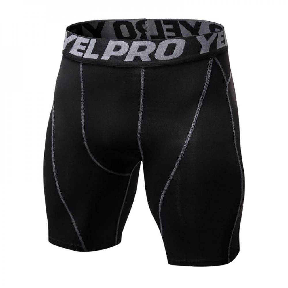 JUNWELL Men Compression Shorts Summer Letter Print Bodybuilding Shorts ...