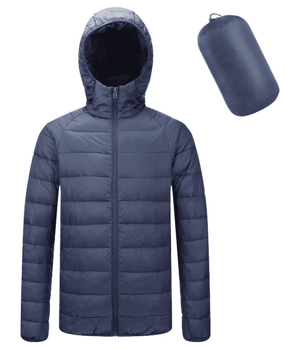 JUNWELL Men‘s Down Jacket Hooded Packable Down Puffer Jacket ...