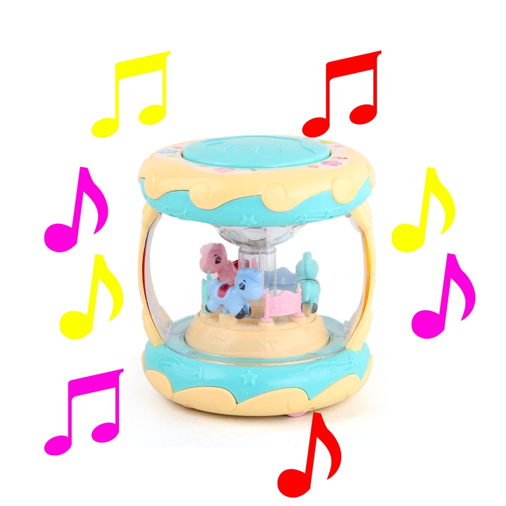 JUNWELL New Baby Toy Carousel, Hand Clapping Drum, Colorful Three ...