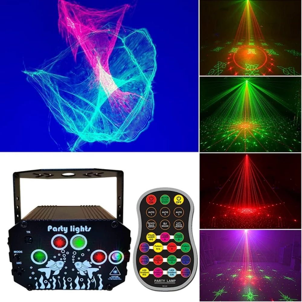 JUNWELL Portable Disco DJ Light with Unique Nebula Effect, Strobe Laser ...