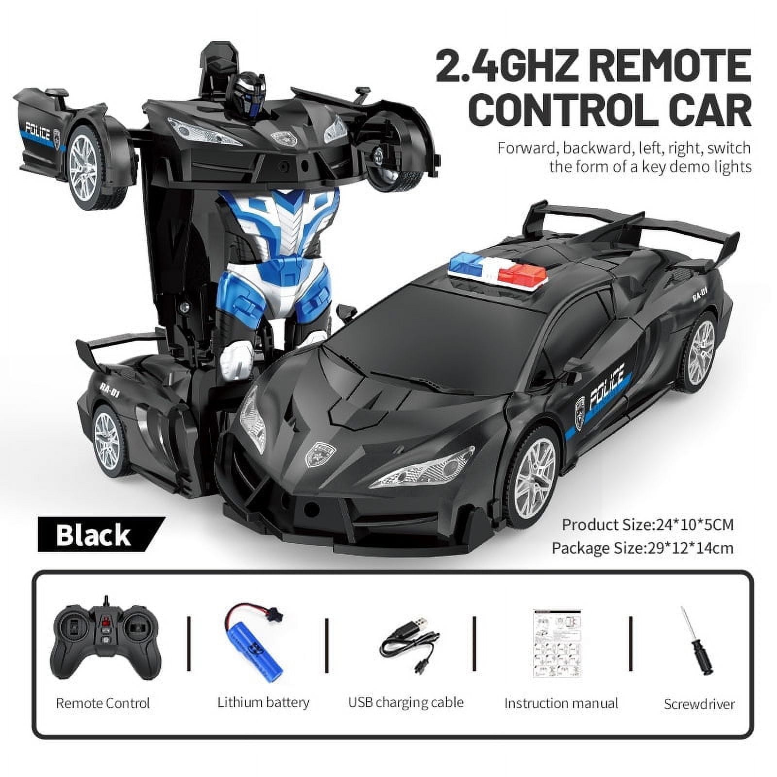 JUNWELL Remote Control Car Transform Robot RC Cars 2.4Ghz Transforming ...