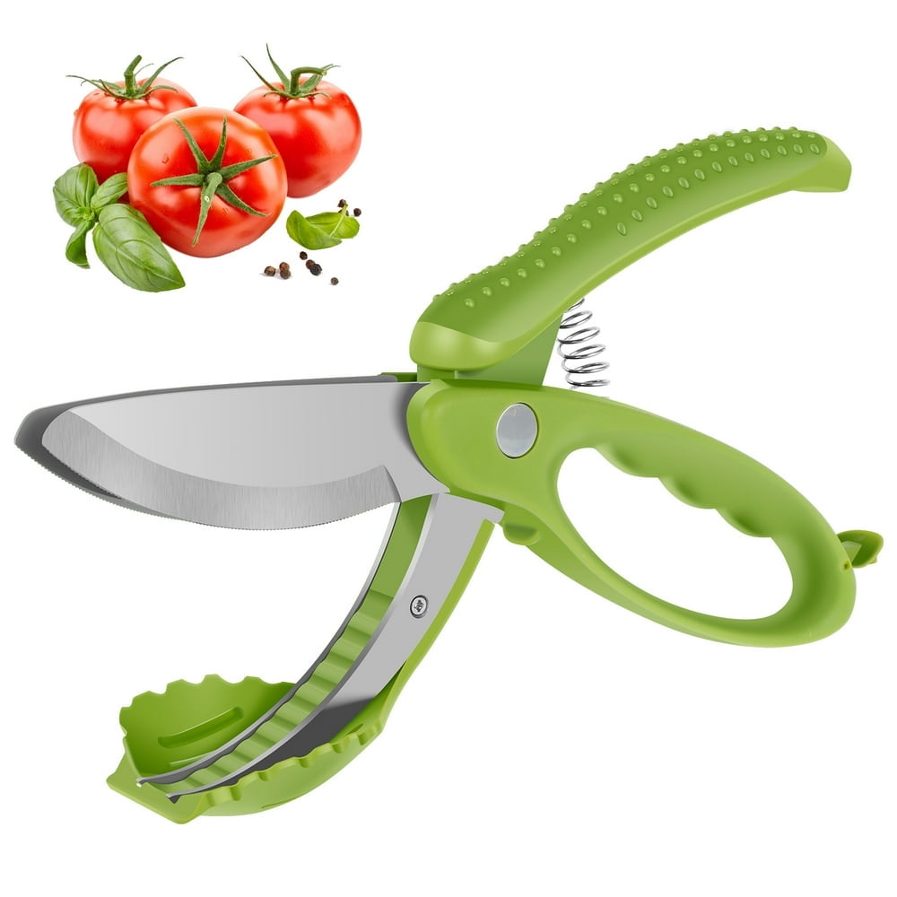 JUNWELL Salad Scissors with Double Blade Washable Salad Chopper Scissor ...