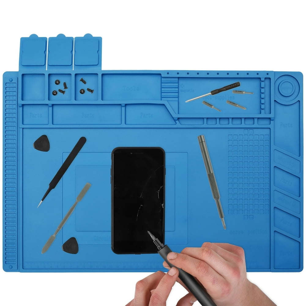 JUNWELL Silicone Repair Mat 932°F/ 500°C Heat-Resistant Soldering Mat ...