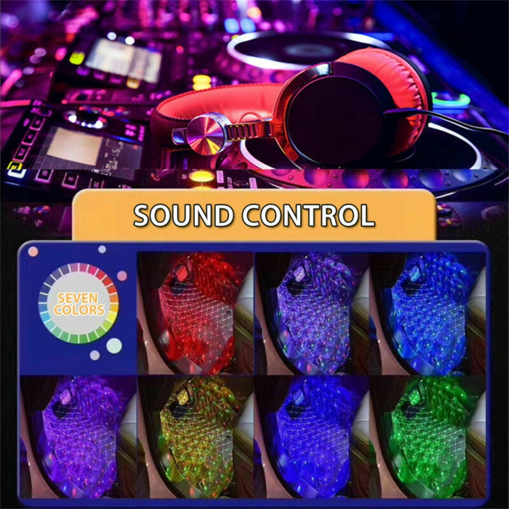 JUNWELL Sound Control Star Lights for Car, USB LED Car Interior ...