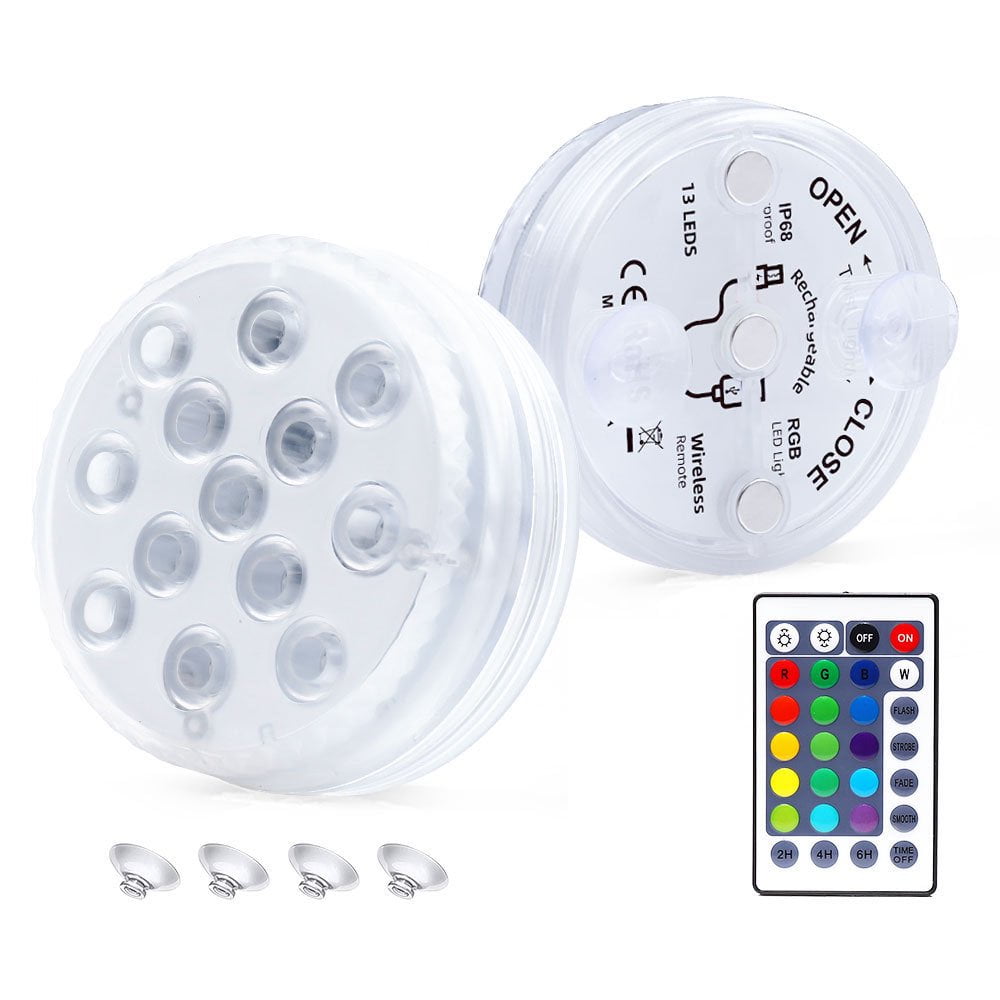 JUNWELL Submersible Led Pool Lights Waterproof Underwater Bathtub Rgb ...
