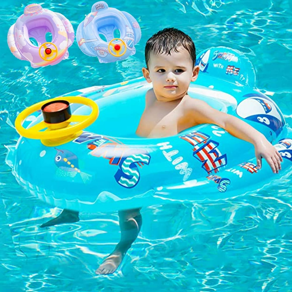 JUNWELL Swim Floats Cshid Baby Swimming Pool Ring With steering wheel ...