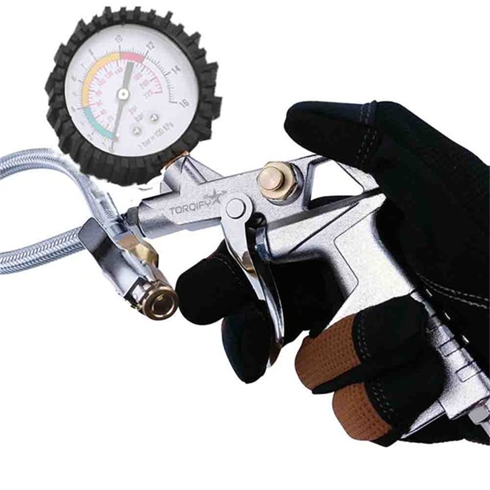 JUNWELL Tire Pressure Gauge And Inflation Gun, Pressure Gauge, 250 PSI ...