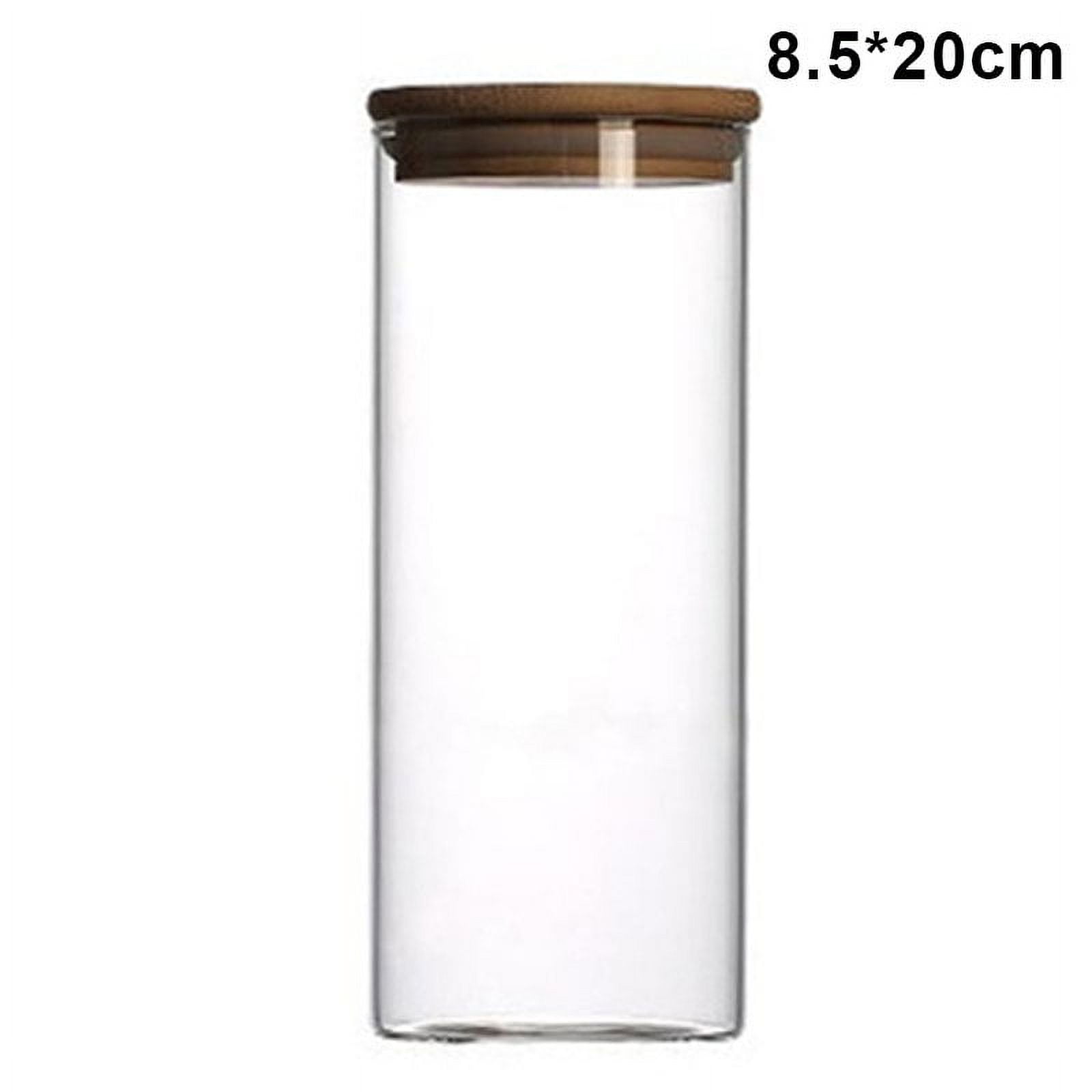 JUNWELL Transparent Clear High Cylinder Glass Sealed Kitchen Storage ...