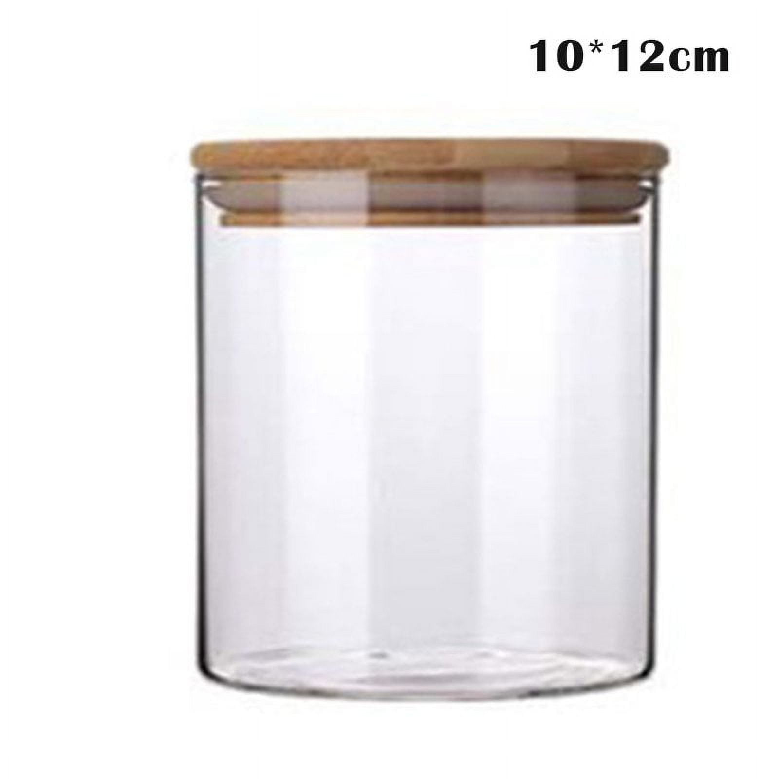 JUNWELL Transparent Clear High Cylinder Glass Sealed Kitchen Storage ...