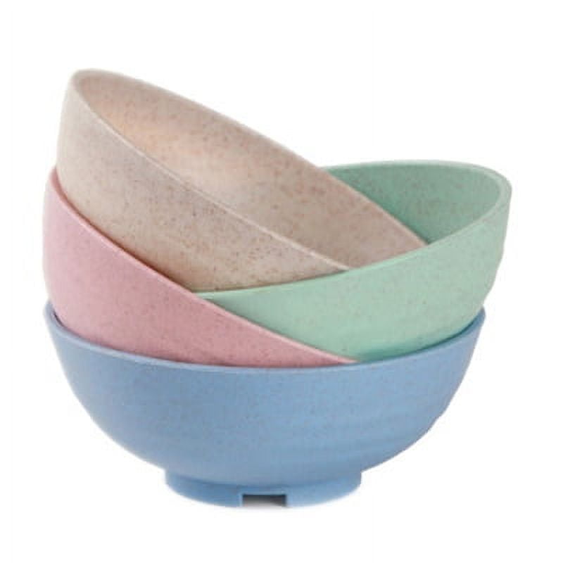 JUNWELL Unbreakable Cereal Bowls - Reusable Wheat Straw Bowl Set of 4 ...