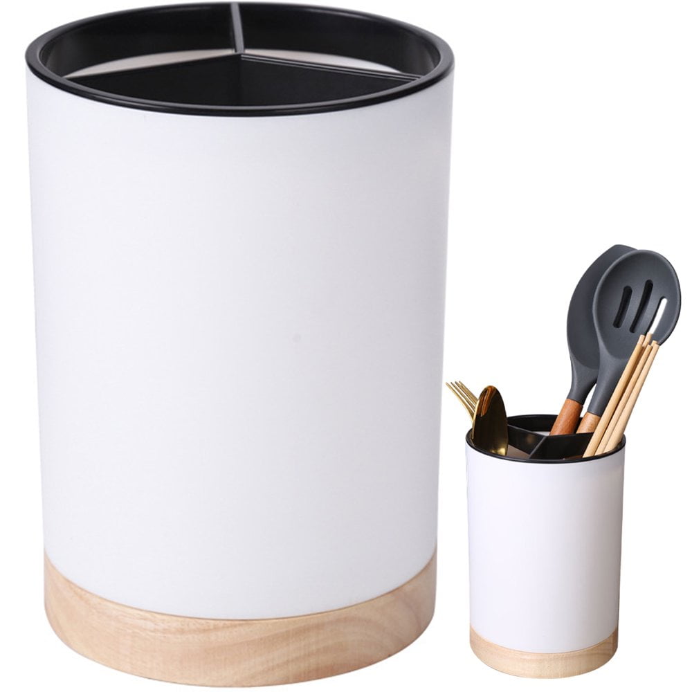 JUNWELL Utensil Holder Cutlery Drainer Kitchen Tableware Storage Bucket ...