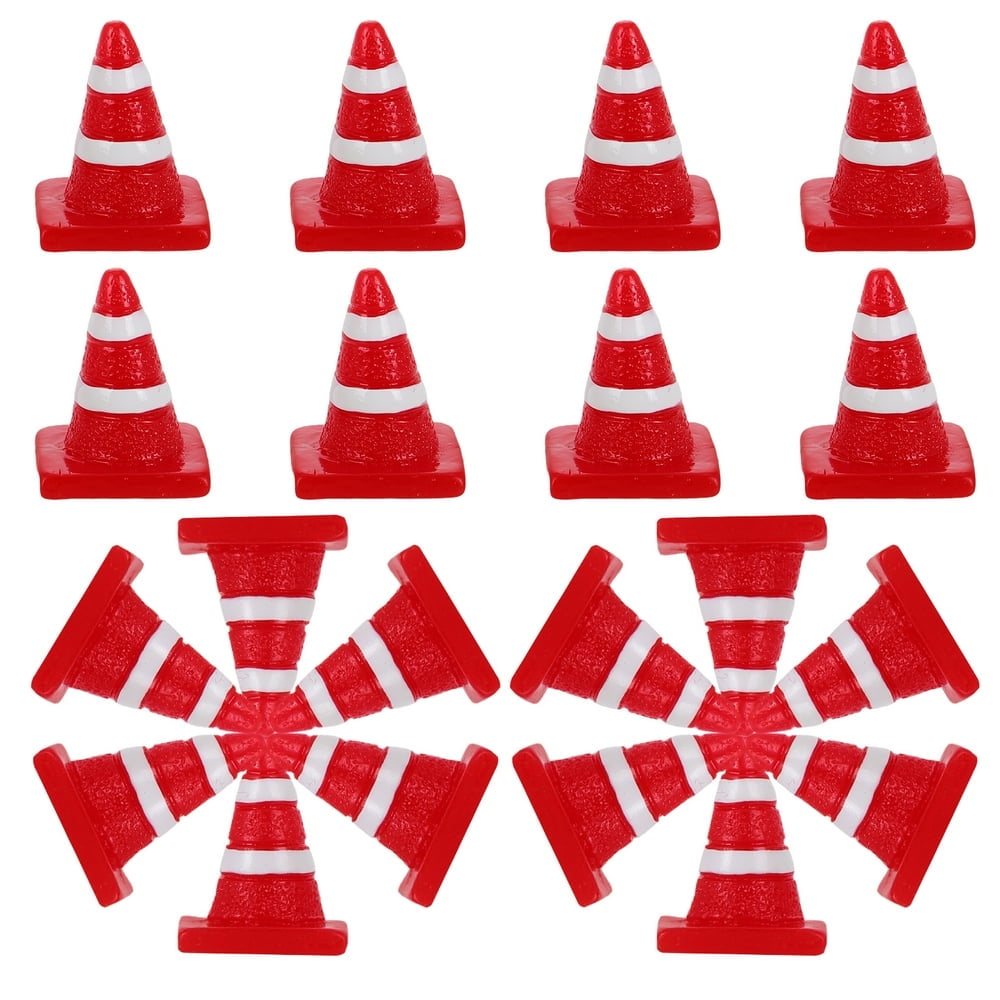 JUNWELL20pcs Mini Traffic Cones And Hat Miniature Construction Cones ...