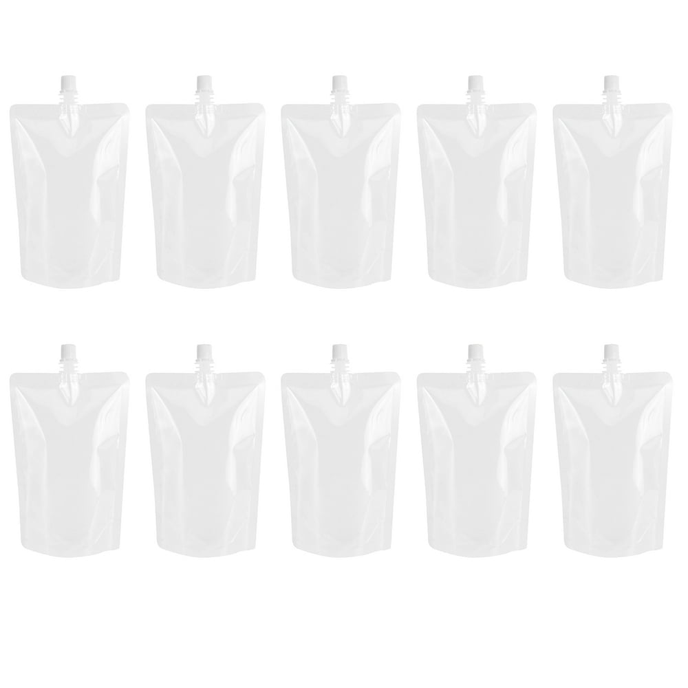 JUNWELL50 Clear Plastic Drink Pouches 500ml Flask for Spirits & Juices ...