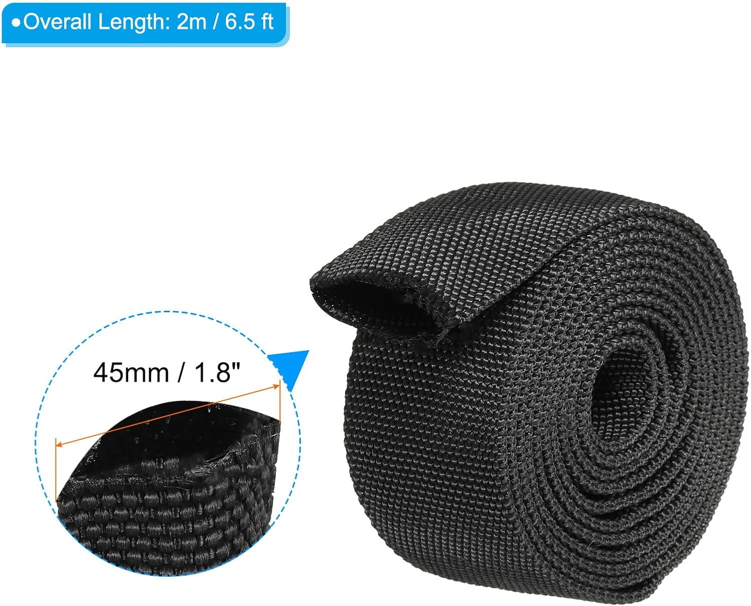 JUNXIAO-1.1" Dia 6.5FT Nylon Protective Hose Sleeve, Cable Cover Sheath ...