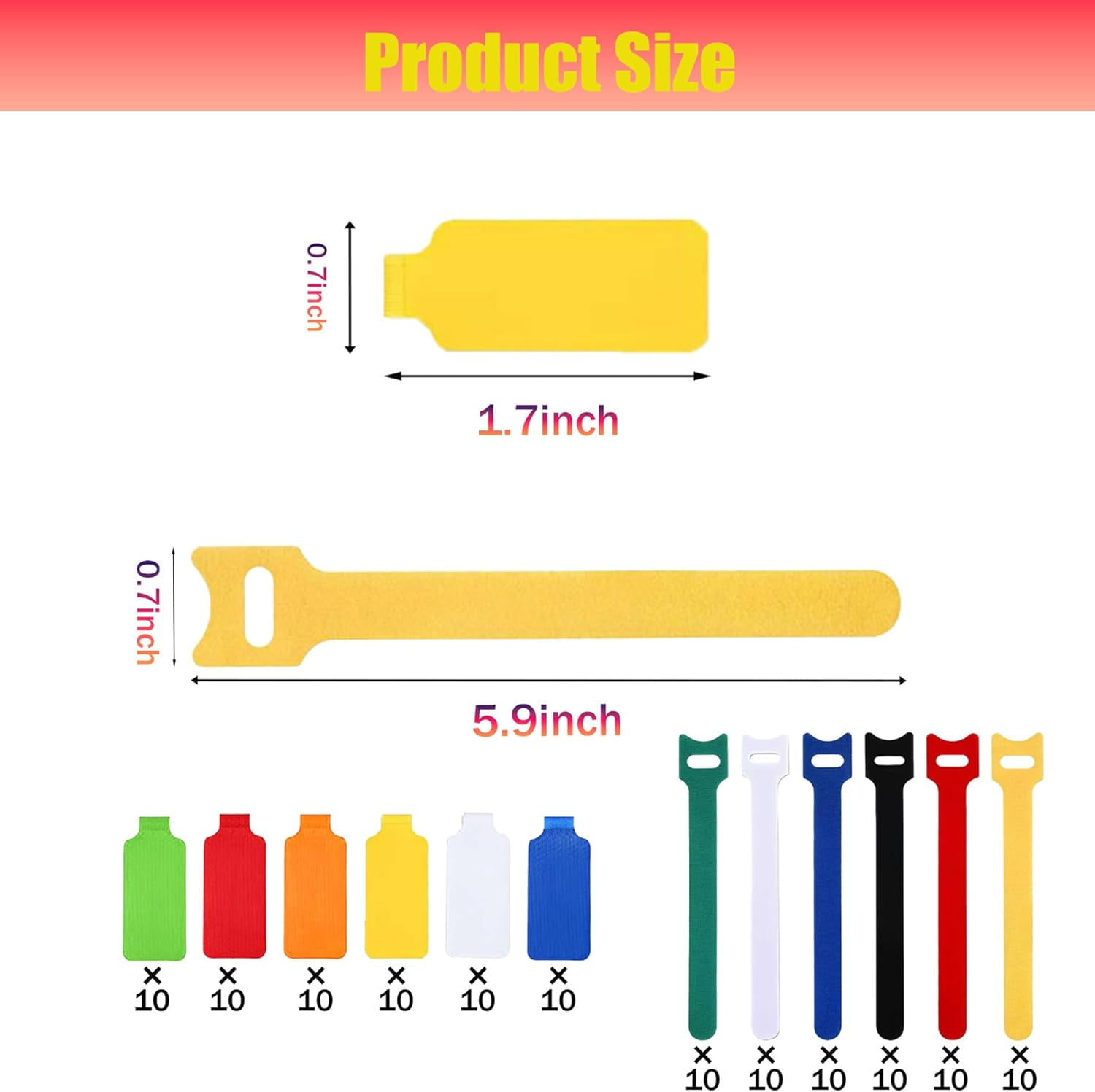 JUNXIAO-100 Pcs Multicolor Write On Cable Labels & Reusable Fastening ...