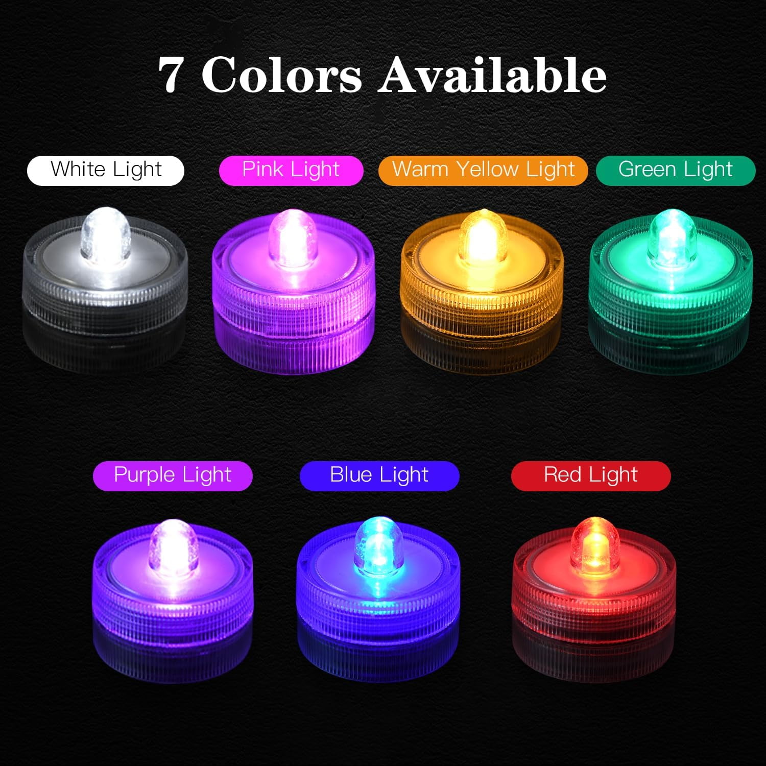 JUNXIAO-12 Pack Green Light Submersible LED Lights, Waterproof ...