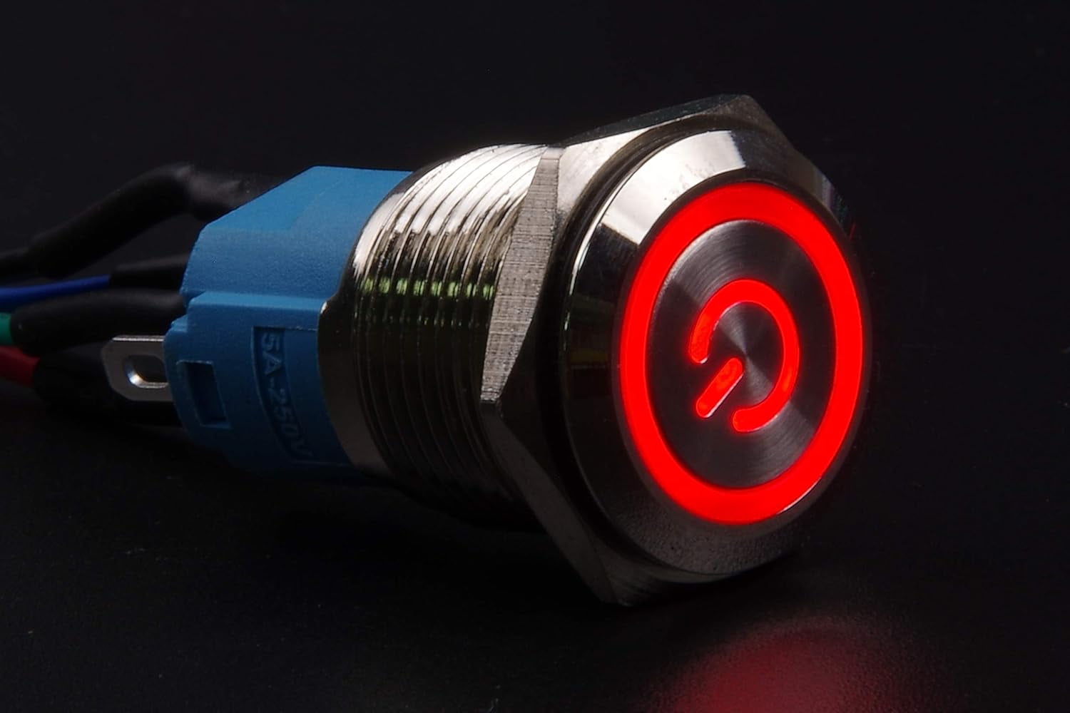 JUNXIAO-16mm Chassis Metal Button Switch with 100m 3.3FT Extension ...