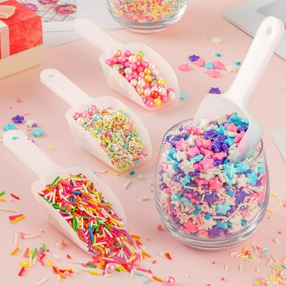 JUNXIAO-18Pcs Candy Scoops for Buffet, 6.1” Mini Plastic Ice Scoop for ...