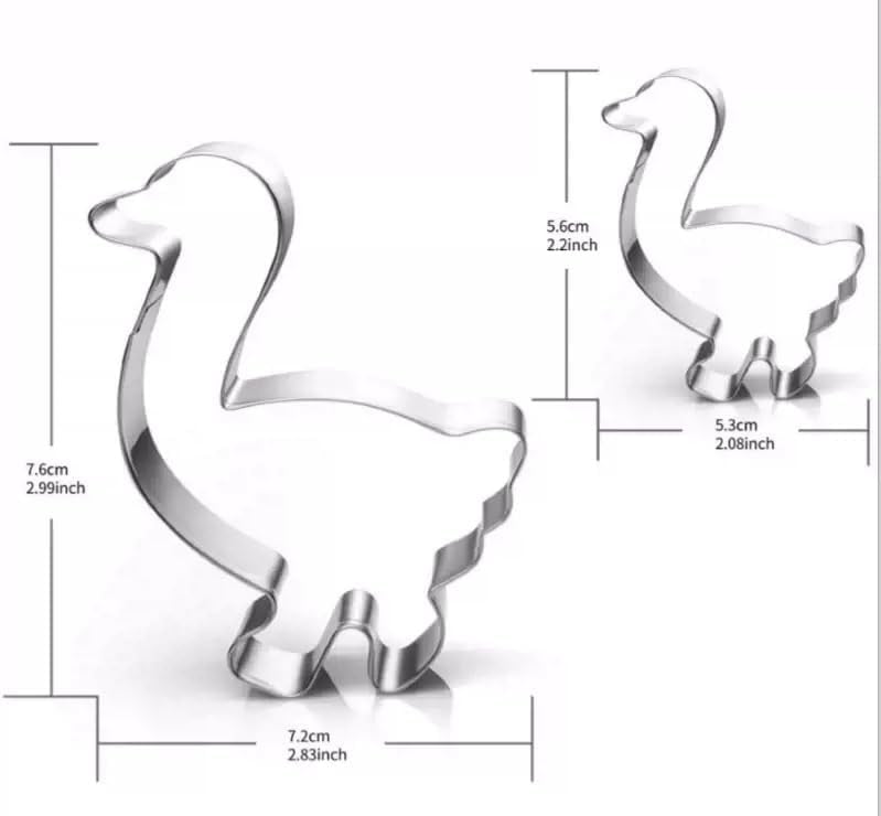JUNXIAO-2 Pack Goose Cookie Cutters Stainless Steel - Dual Sizes for ...