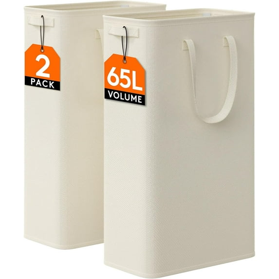 JUNXIAO-2 Pack Slim Laundry Hamper, Collapsible Narrow Laundry Basket ...