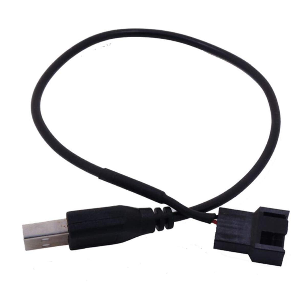 JUNXIAO-2 Pack USB to 3-Pin / 4-Pin PWM 5V Sleeved Fan Power Adapter ...