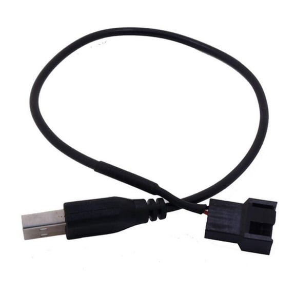 JUNXIAO-2 Pack USB to 3-Pin / 4-Pin PWM 5V Sleeved Fan Power Adapter ...