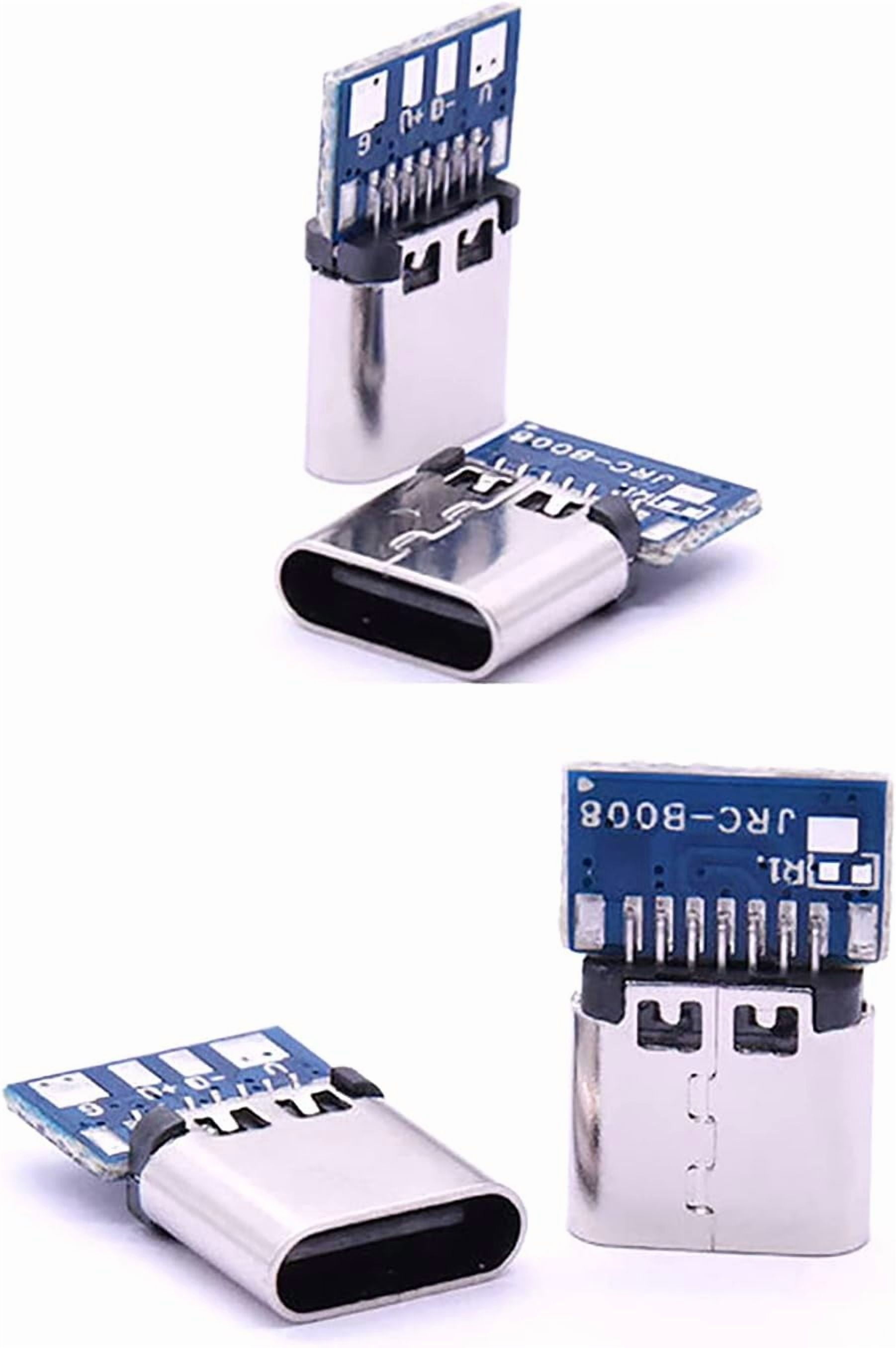 JUNXIAO-20 Pcs USB 3.1 Type C Female Plug Socket Connector with PCB ...