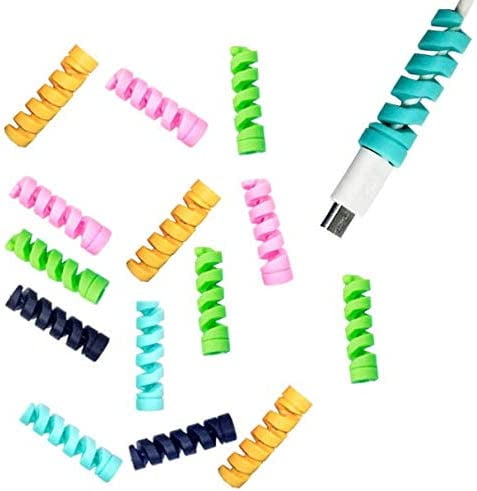 JUNXIAO-20 Pieces Charger Cable Saver Protector Spiral Tube Wire ...