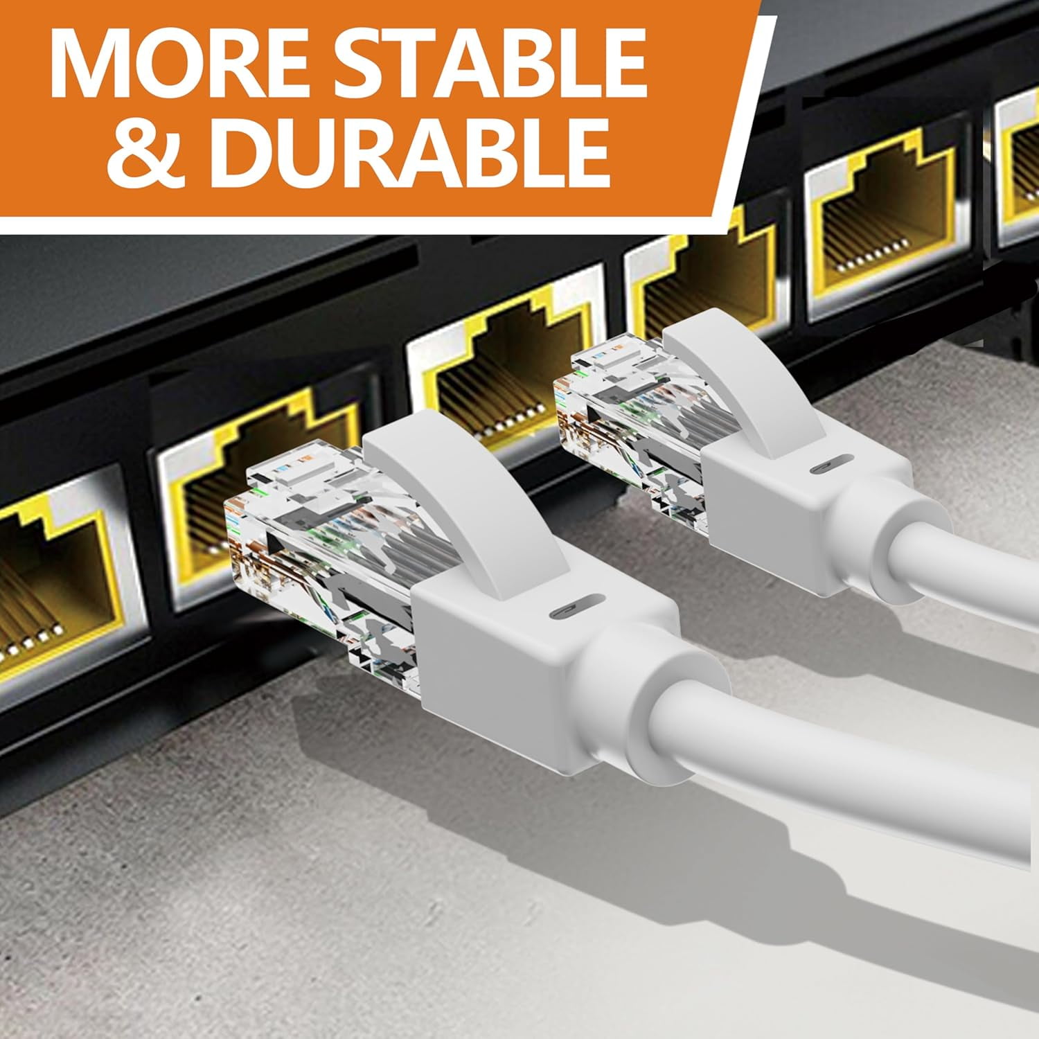 JUNXIAO-200 Ft Ethernet Cable for Cat 5e/Cat6, 10Gbps 24AWG Cat5e ...