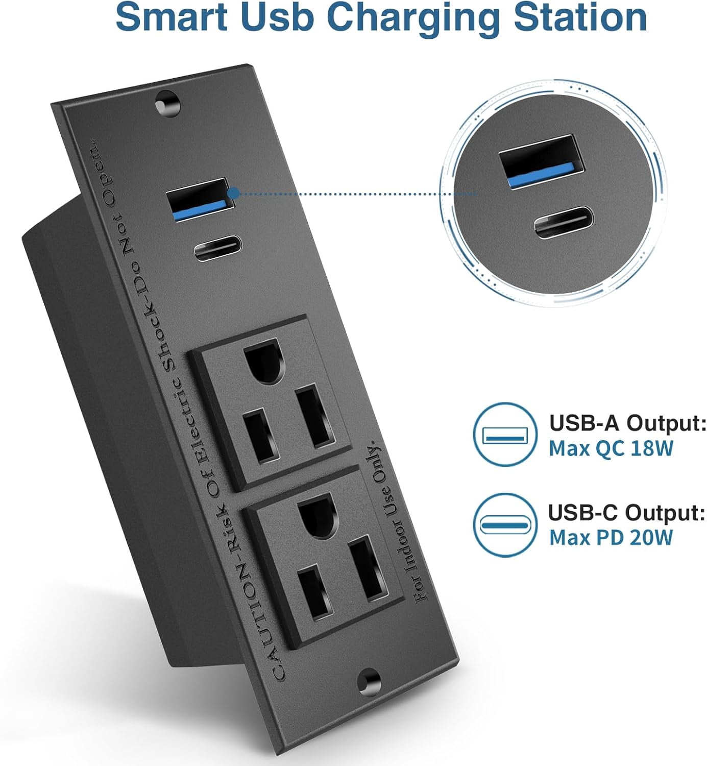 JUNXIAO-20W PD Conference Recessed Power Strip with Fast USB C ...