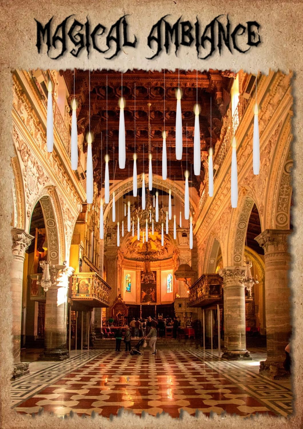 JUNXIAO-22pcs Flameless Floating Candle with Magic Wand Remote Timer ...