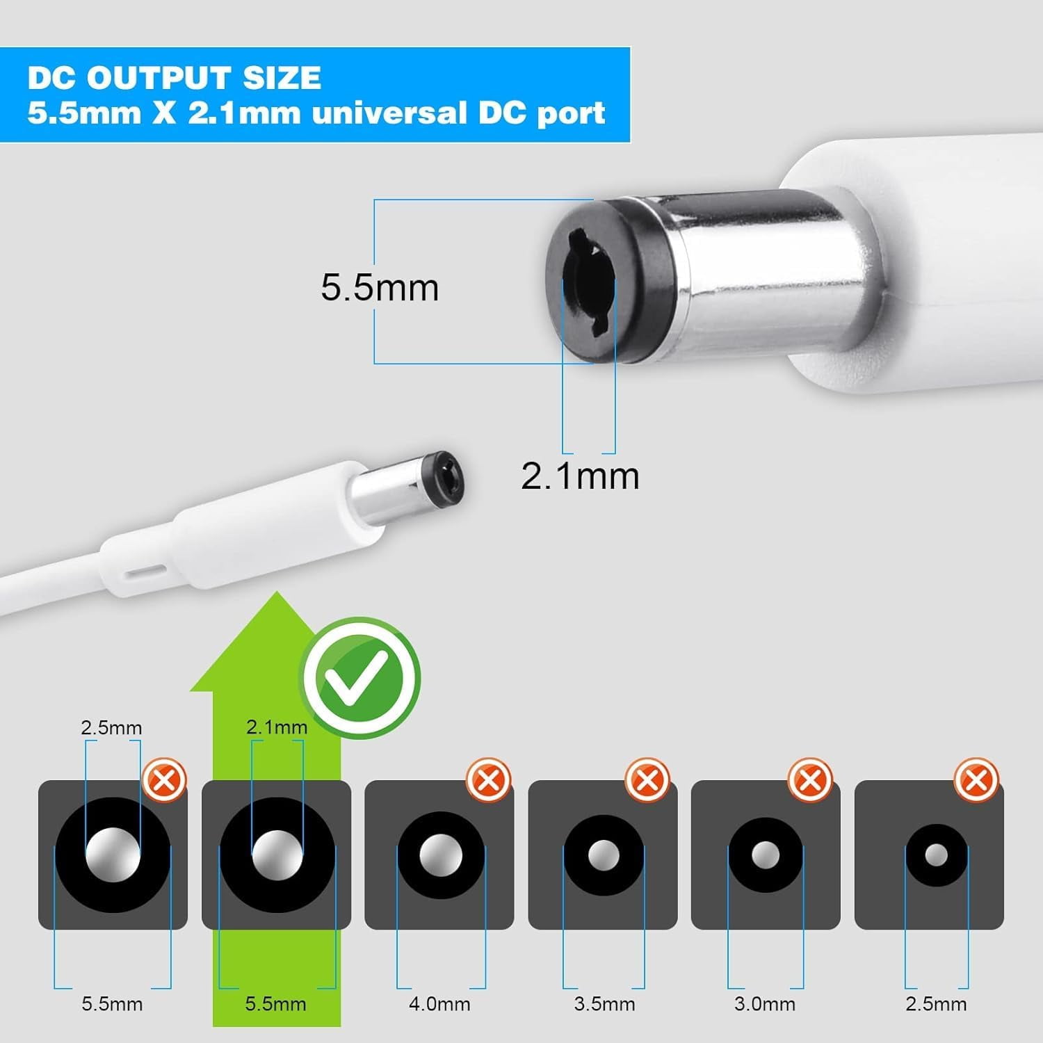 JUNXIAO-24V 1.5A Power Adapter Supply AC 100-240V to DC Transformer for ...