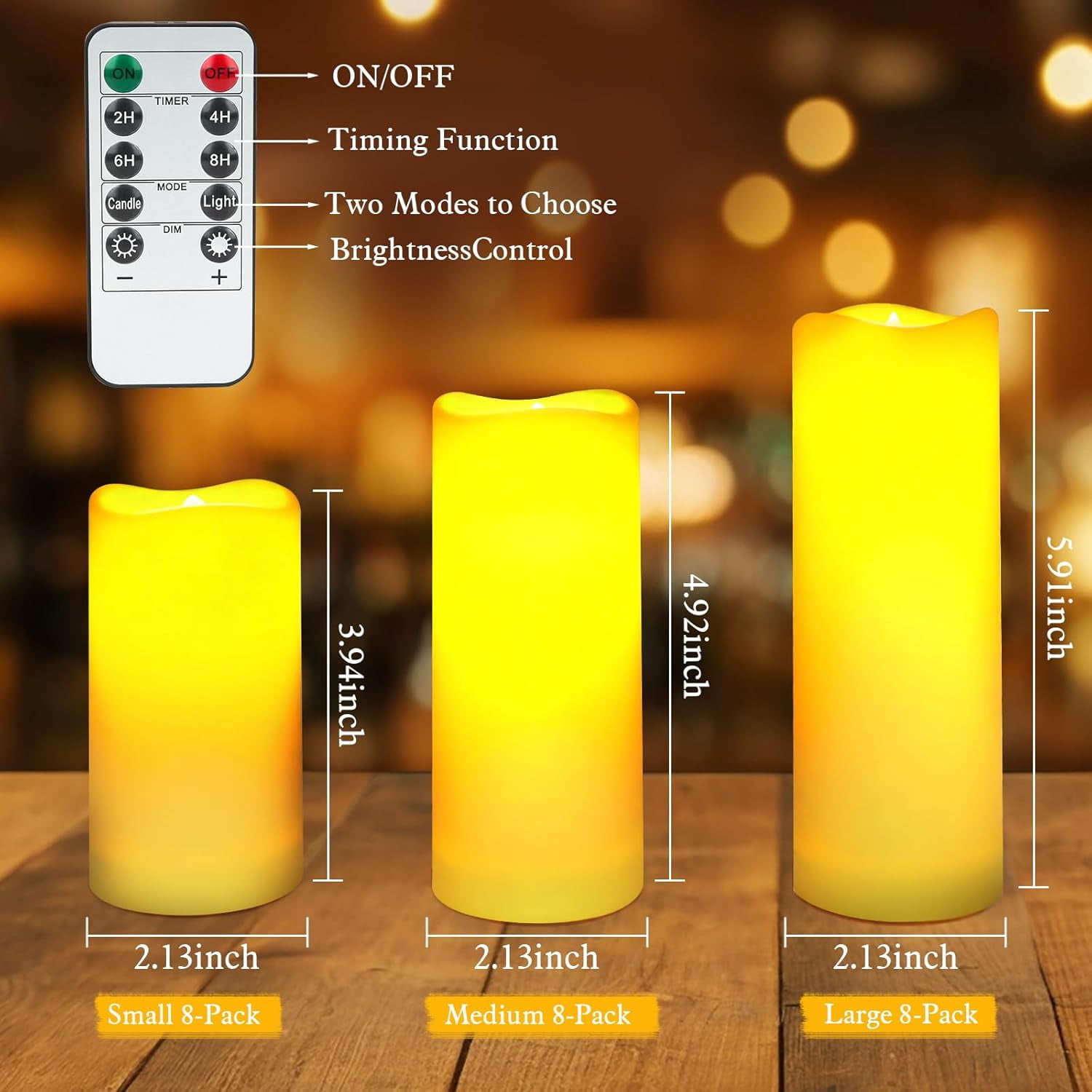 JUNXIAO-24pcs Flameless Candles with Remote Timer,Waterproof Outdoor ...