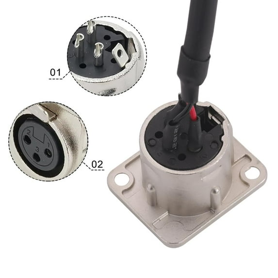 JUNXIAO-2PCS 1.6FT XLR Female Panel Mount to Male Pass Through Cable, D ...