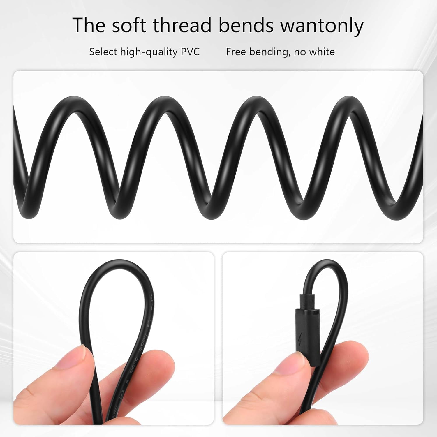 JUNXIAO-2PCS 2Pin Extension Cable USB C Female Plug Bare Wire Cable 5V ...