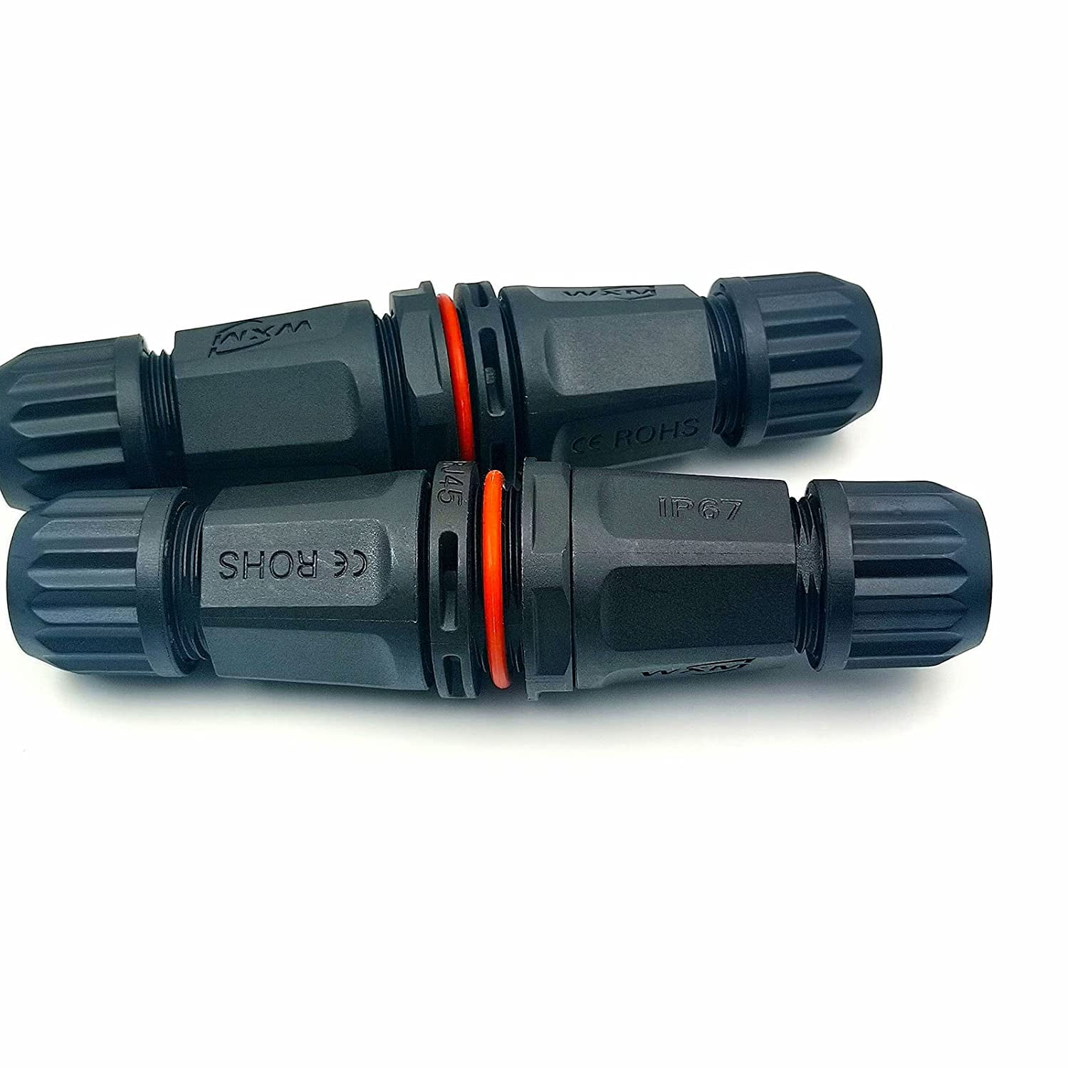 JUNXIAO-2PCS IP68 Waterproof RJ45 Couplers, Cat 5e/6A Ethernet, Black ...
