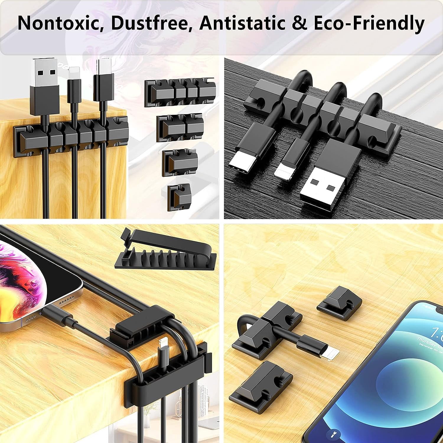 JUNXIAO-327 PCS Cable Management Kit 4 Cable Cable Sleeves,65 Cable ...