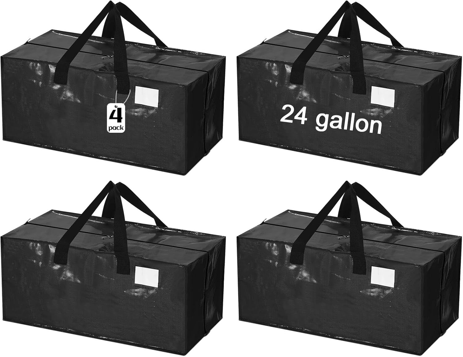 JUNXIAO-4 Pcs 24 Gallon Large Moving Bags with Zipper and Handles ...