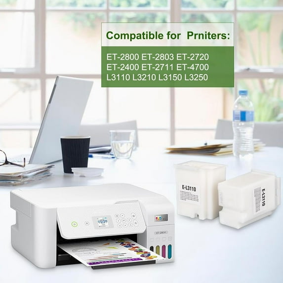 JUNXIAO-4pcs L3110 Maintaince Box Waste Ink Pad Replacement Compatible ...