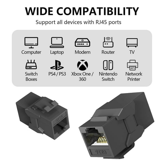 JUNXIAO-5 Pack RJ45 Cat6 Keystone Couplers, Female to Female Inline ...