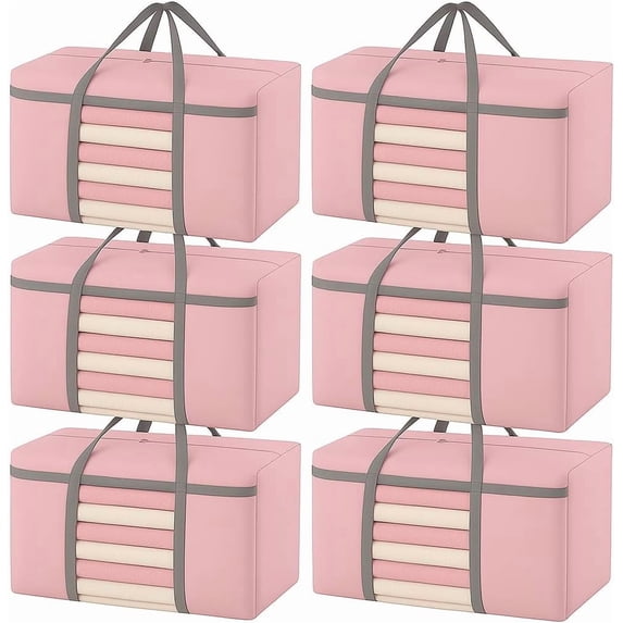 JUNXIAO-6 Pack Extra Large Moving Bags 90L with Clear Window, Heavy ...