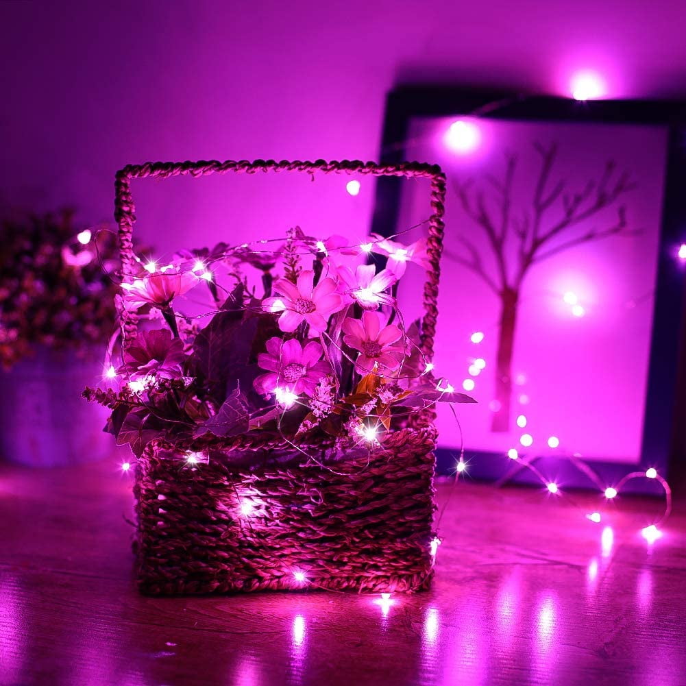 JUNXIAO-6 Pack Pink Fairy String Lights Battery Operated Fairy Lights ...
