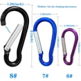 JUNXIAO-6PCS Carabiners, Aluminum Carabiner Clip Spring Snap Hook with ...