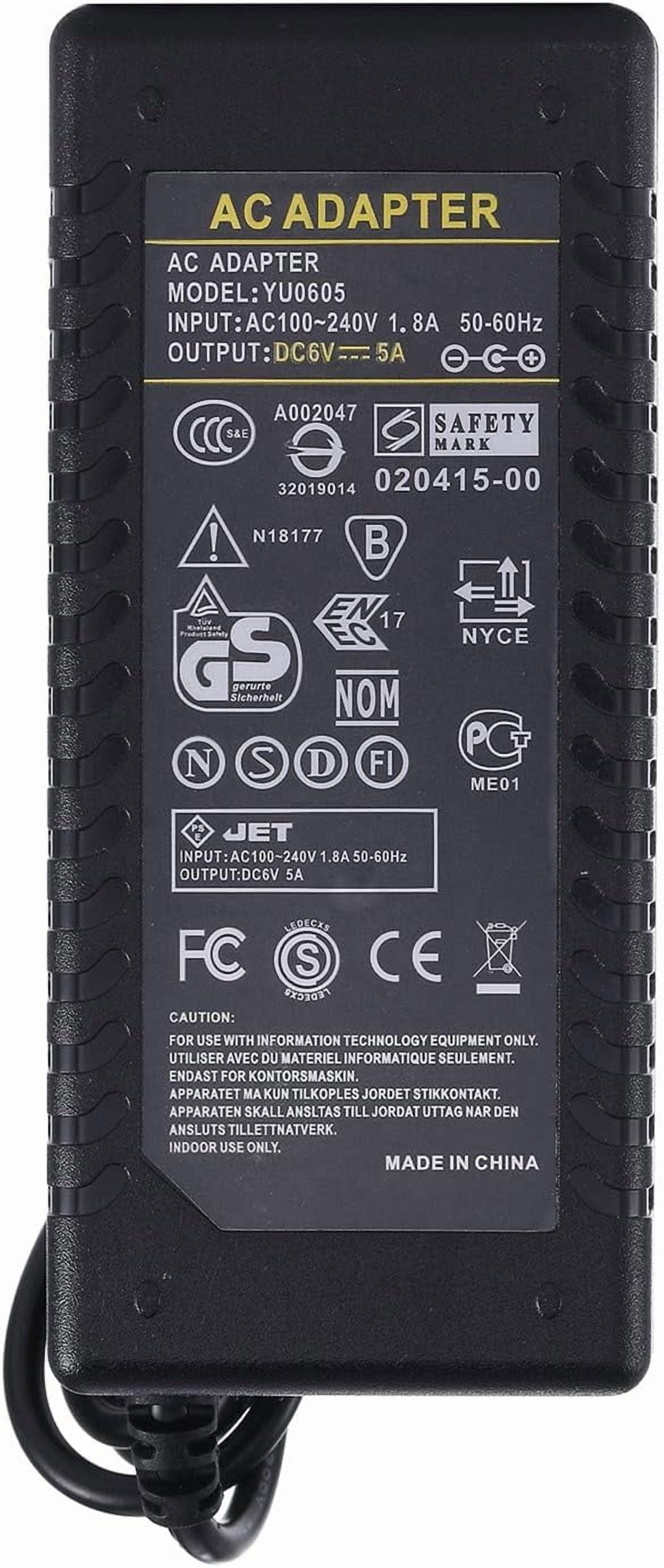 JUNXIAO-6V 5A Power Supply - AC 100-240V to DC 6 Volt 5amp 5000mA Power ...