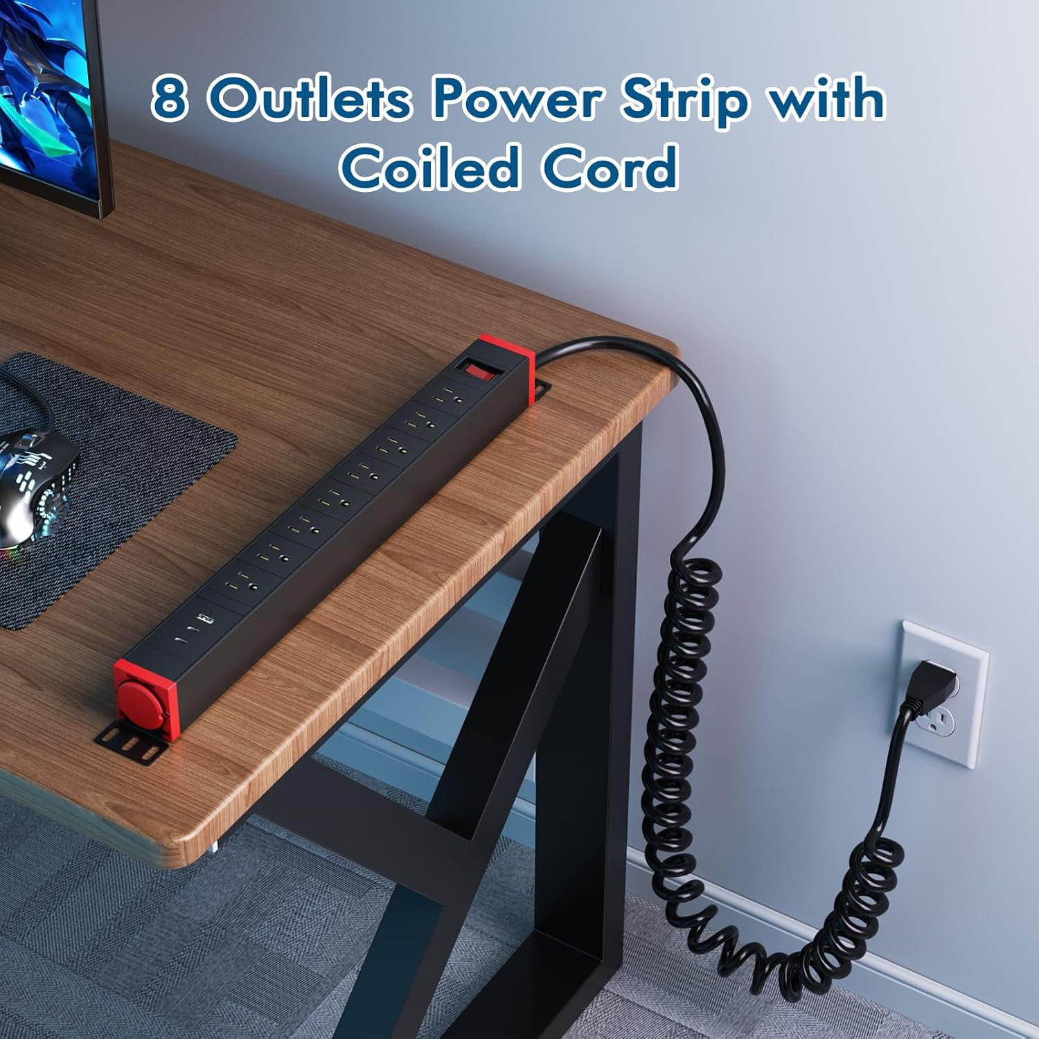 JUNXIAO-8 Outlet Surge Protector Power Strip,360° Rotatable Mounting,PD ...