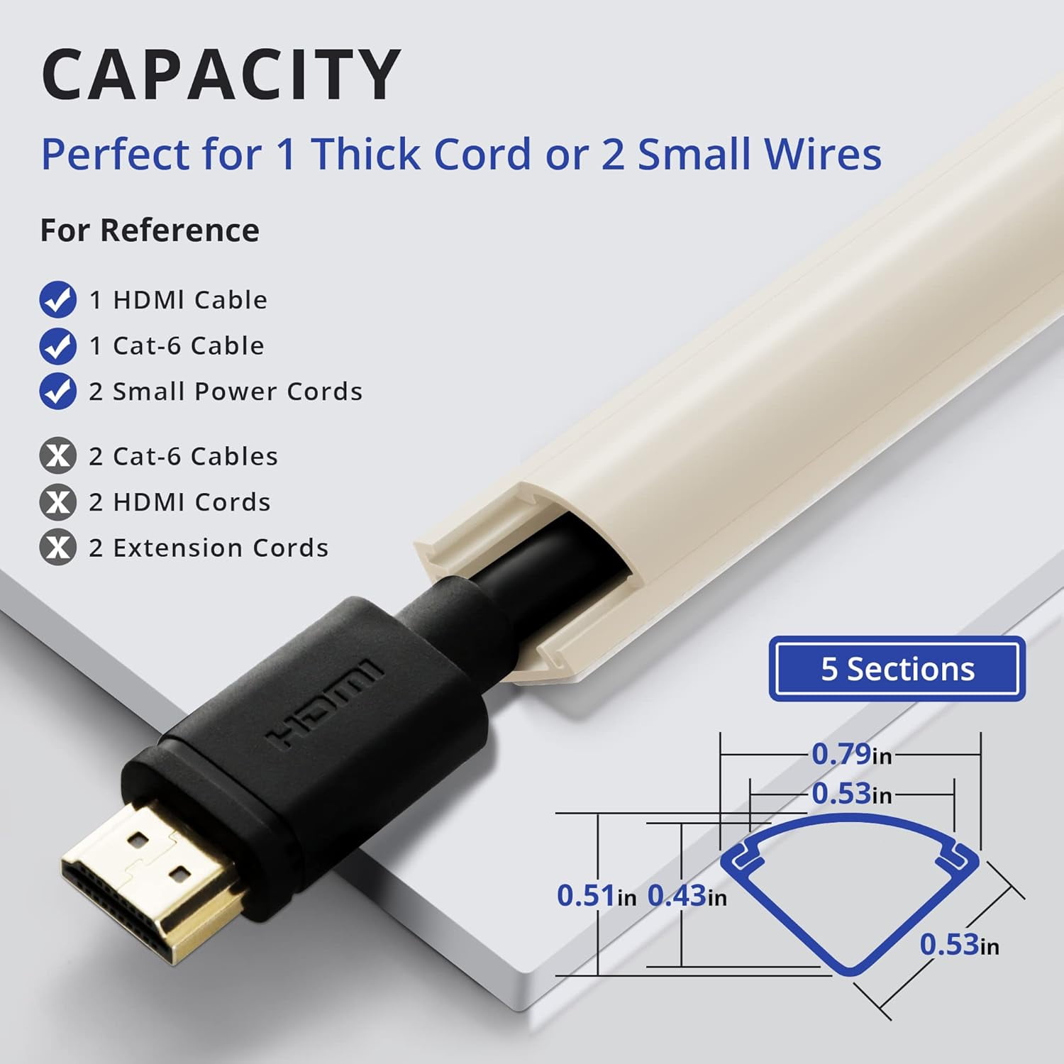 JUNXIAO-85in Corner Cable Concealer, One-Cord Corner Duct, Paintable ...