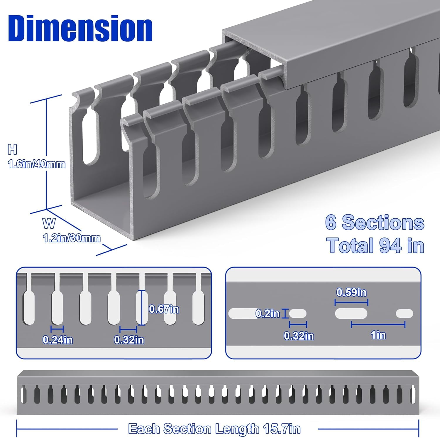 JUNXIAO-94.5in(6X L15.7in) Professional Server Rack Cable Management ...